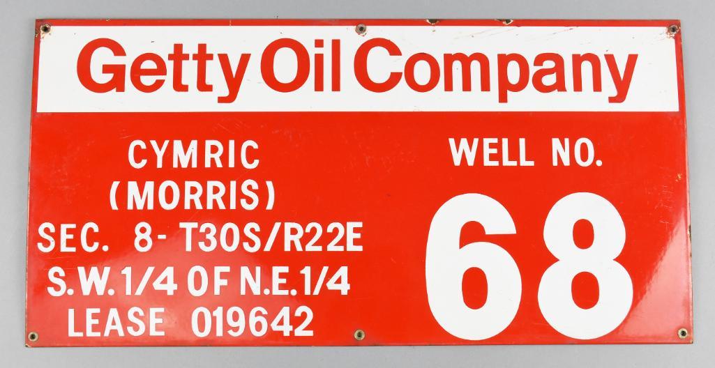 Vintage Getty Oil Company Cymric Porcelain Sign - Jul 25, 2021 | GOLDEN ...