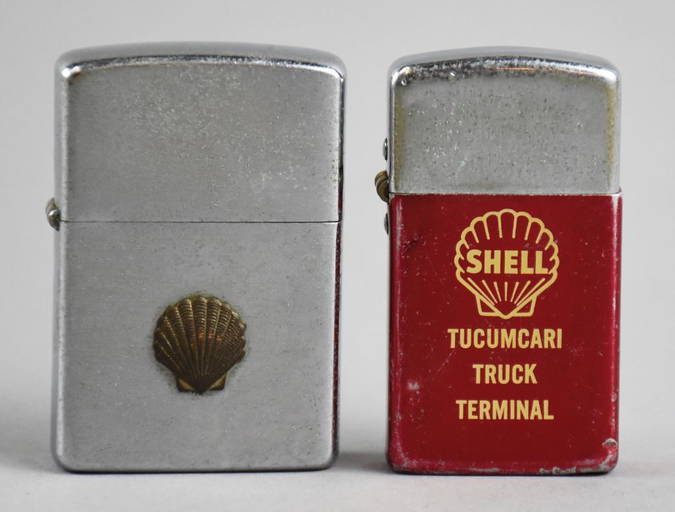 (2) Vintage Zippo & Park Shell Advertising Lighters