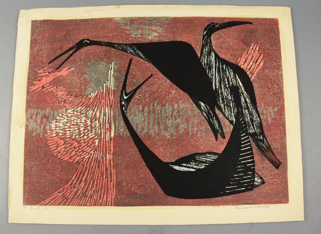 Tamami Shima (1937 1999) Lt Ed Woodblock Print