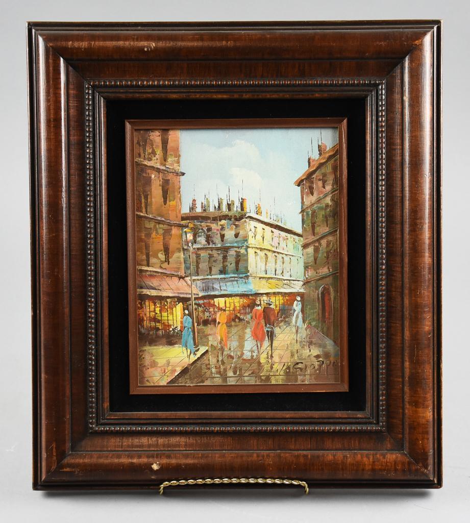Mid Century K. Gropper Parisian Cityscape
