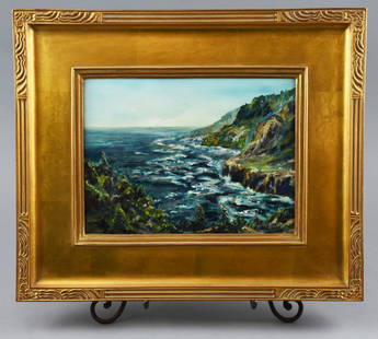 Peter Bell Artist Signed Oil Seaside Manor Framed