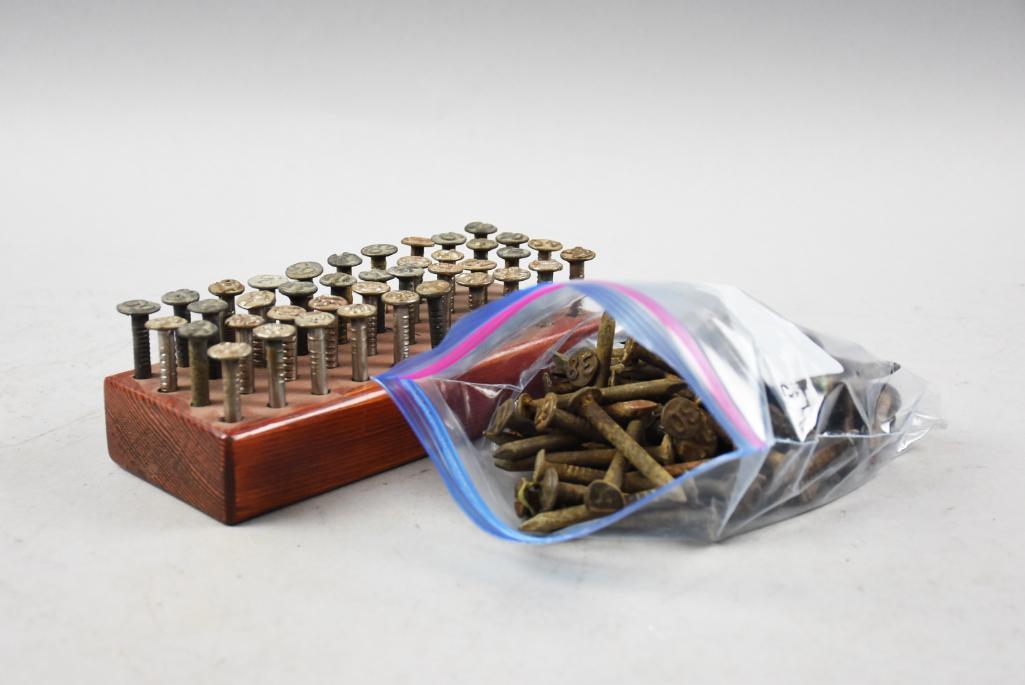 Large Antique Lot, Railroad Date Nails