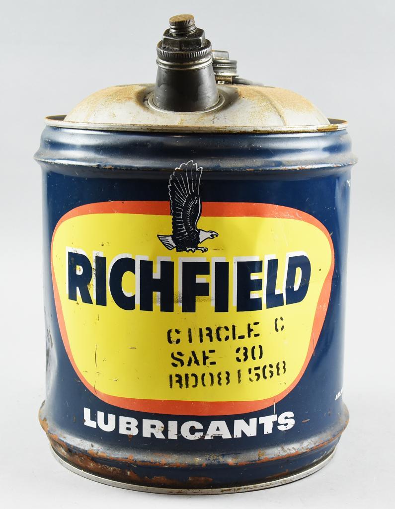 Vintage Richfield Oil 5 Gallon Circle C SAE 30 Can (#0445) on Oct 24 ...