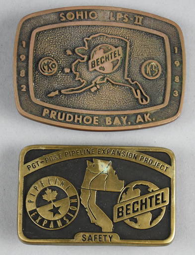 (2) Vintage Bechtel Belt Buckles