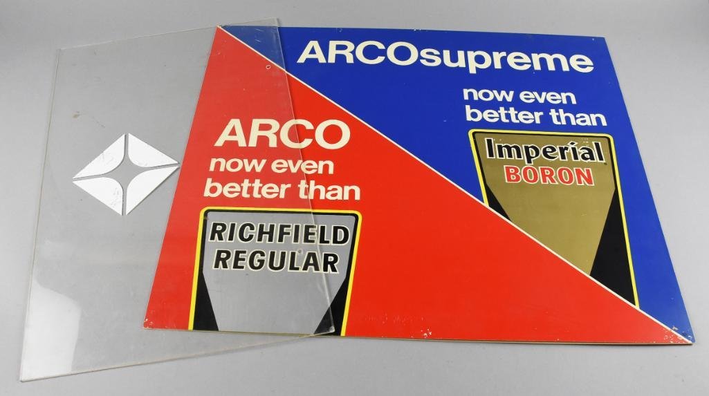Vintage Arco Gas Pump Signs