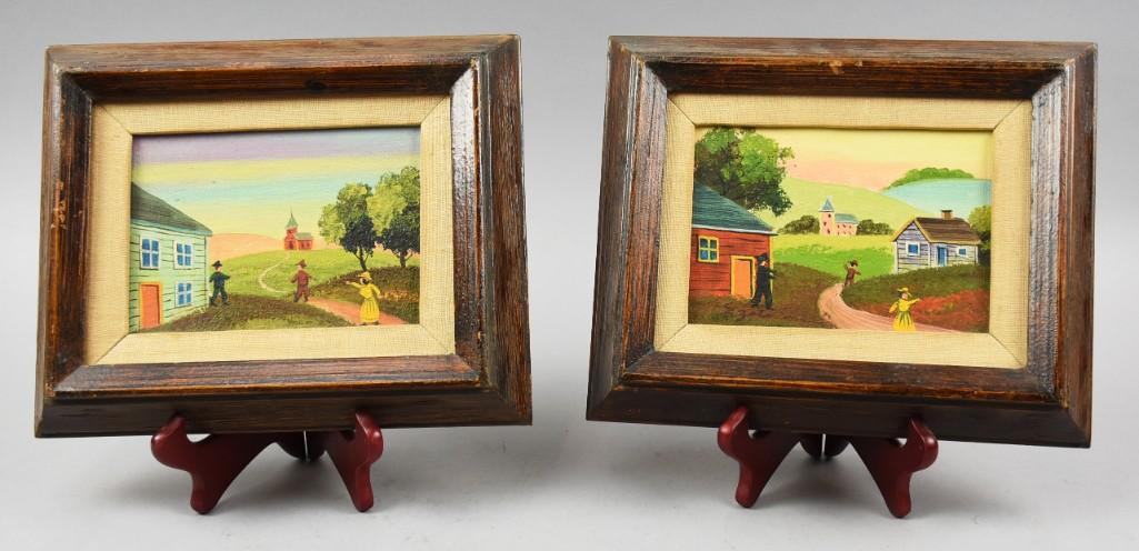 Pair Simon Zoto (1930 ) American Folk Artist