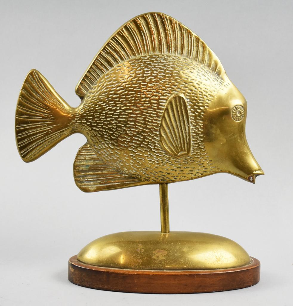 Mid Century Frederick Cooper Brass Fish Sculpture | Barnebys