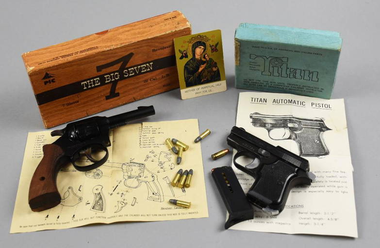 Pair Vintage Handguns, Pic 22 Caliber & Titan 25