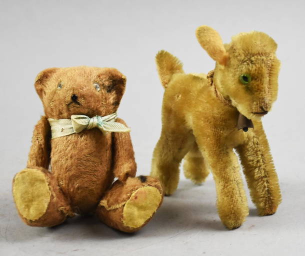 Vintage Steiff Zicky Goat & Small Plush Teddy Bear (#0355) on Apr 24 ...