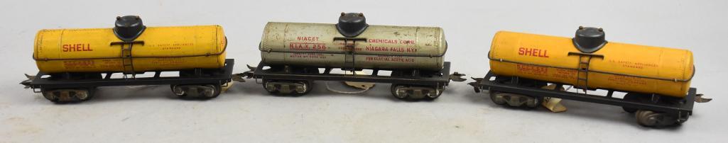 Vintage Marx Tin Litho Tank Cars, Niacet, Shell