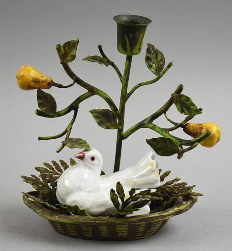 Vintage Petites Choses Partridge In A Pear Tree Candle Holder