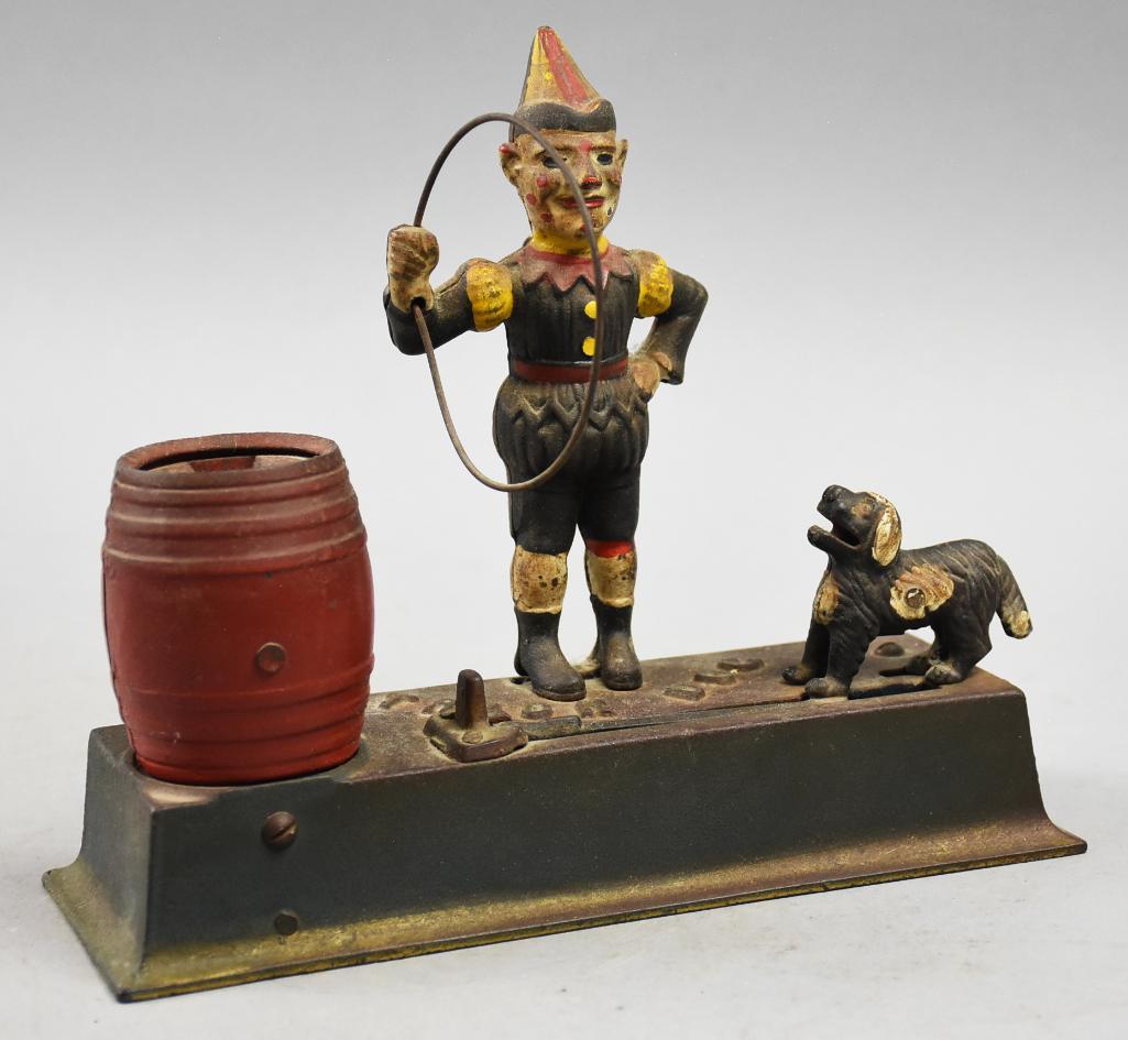 Vintage Hubley Cast Iron Trick Dog Mechanical Bank