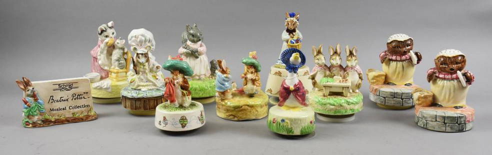 Vintage Yamada And Schmid Porcelain Music Boxes And Precious Moments