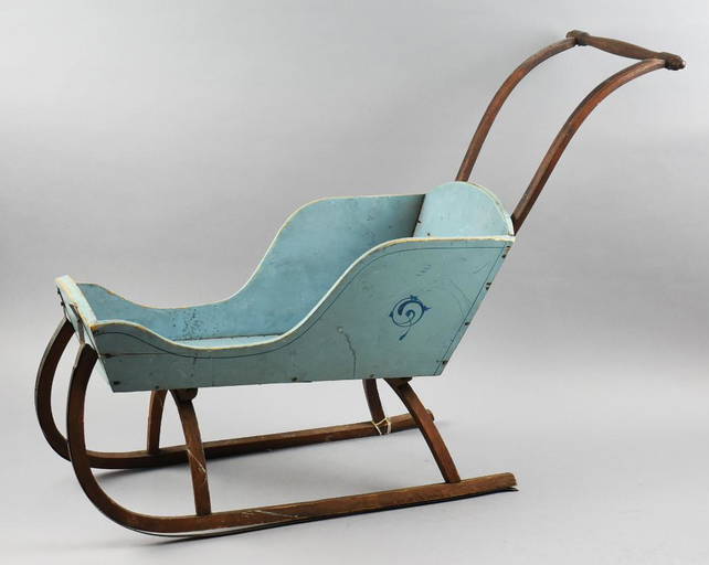 Antique Primitive Child Or Doll Push Sleigh