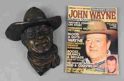 Jesse Corsaut (1929-2016) Bronze John Wayne Bust - Mar 19, 2017 | Don Presley Auction in CA