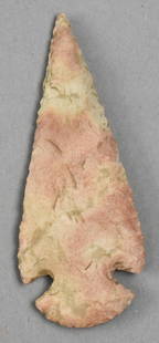 Prehistoric Corner Notch Quartzite Arrowhead