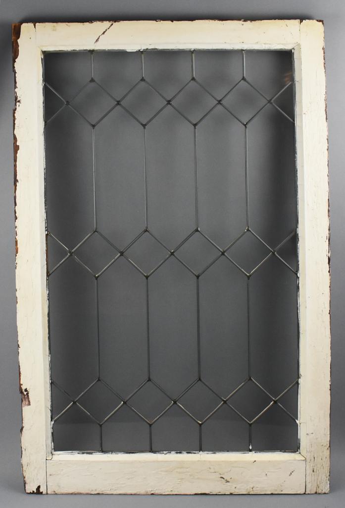 Antique Leaded Glass Window, Original Hardware