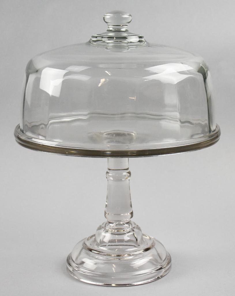 Vintage Mosser Glass Cake Stand, Anchor Hocking Dome Auction