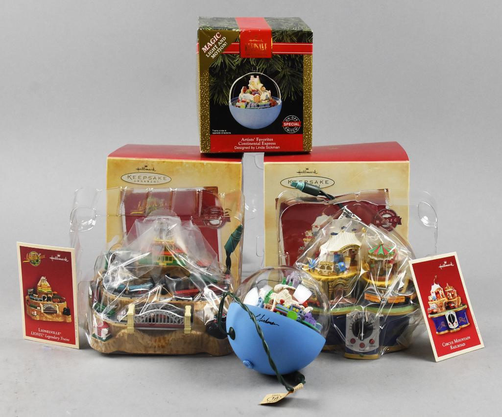 Hallmark Magic Lights & Motion Train Christmas Ornaments Auction