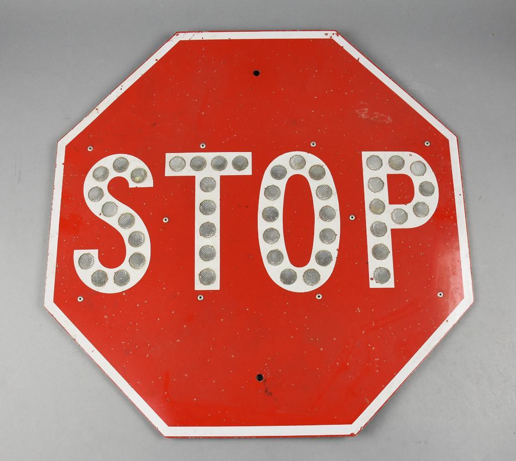Vintage California Porcelain Reflective Stop Sign Auction