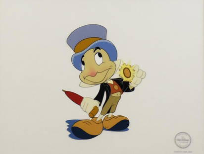 Ltd Ed Disney's Pinocchio Official Conscience, Cel, Coa