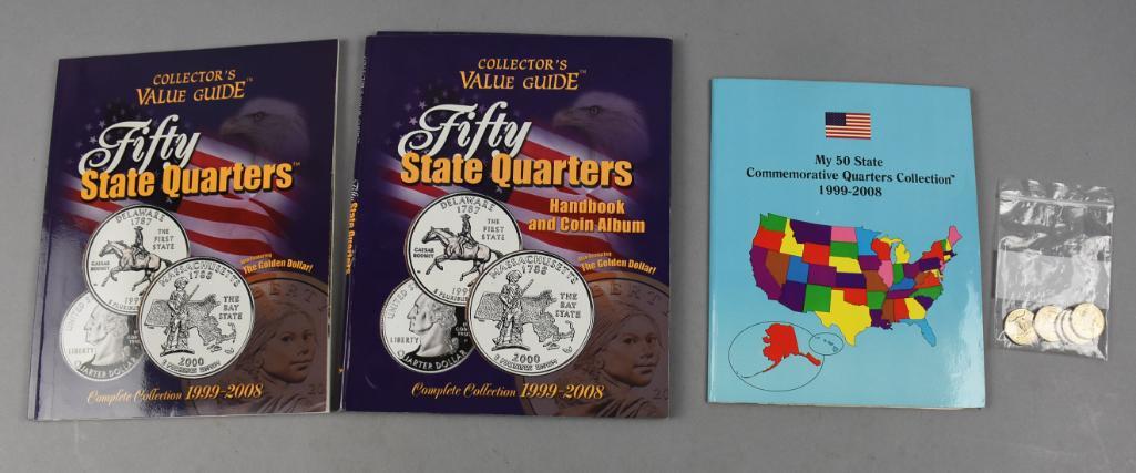Pair 50 State Quarter Coin Albums & One Handbook