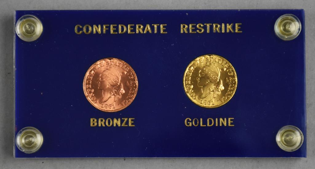 Confederate Restrike, 1861, Goldline And Copper Coins Auction
