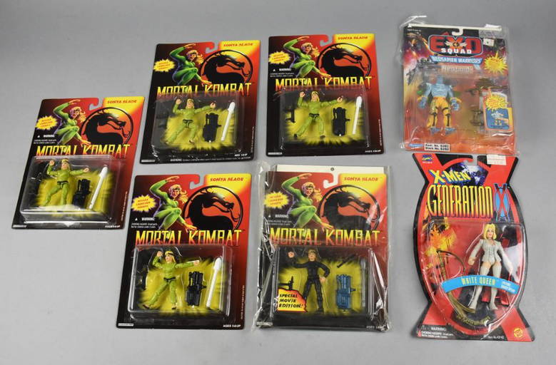 Nos 1990s Vintage X Men/mortal Kombat Action Figures, Carded