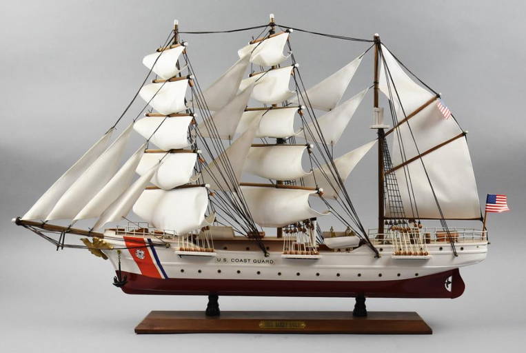 Vintage Us Coast Guard Barque Eagle Model Ship