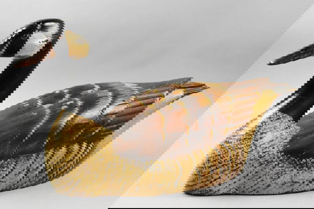 Tom Taber Hersey Kyle Jr Carved Goose Decoy Hand Signed Auction