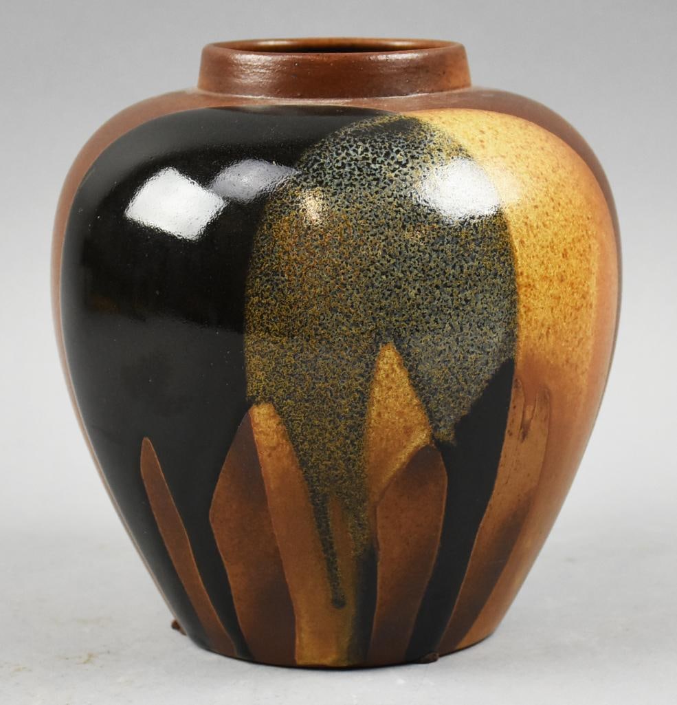 Mcm Pottery Craft, Robert Maxwell Drip Pottery Vase Auction