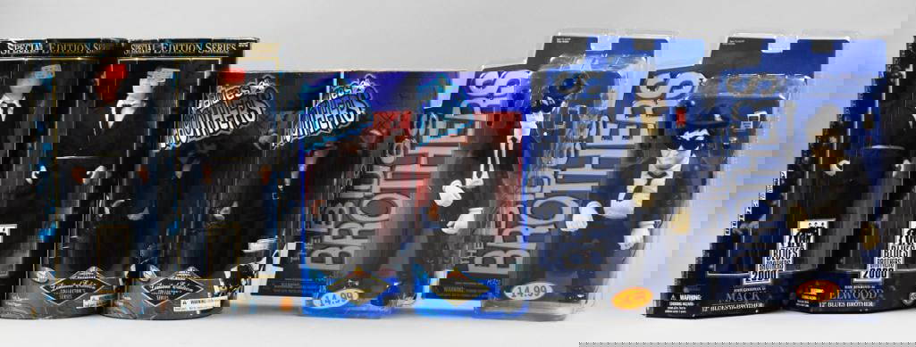 (6) Blues Brothers Dolls & Action Figs Mint In Packages Nos