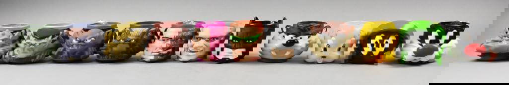 (11) 1990s Plastic Character Mugs, Dc Comics, Applause - Nos Auction