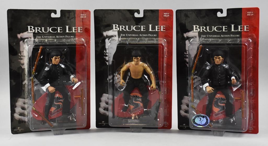 (3) Sideshow Toys Bruce Lee Universal Action Fig Carded Nos
