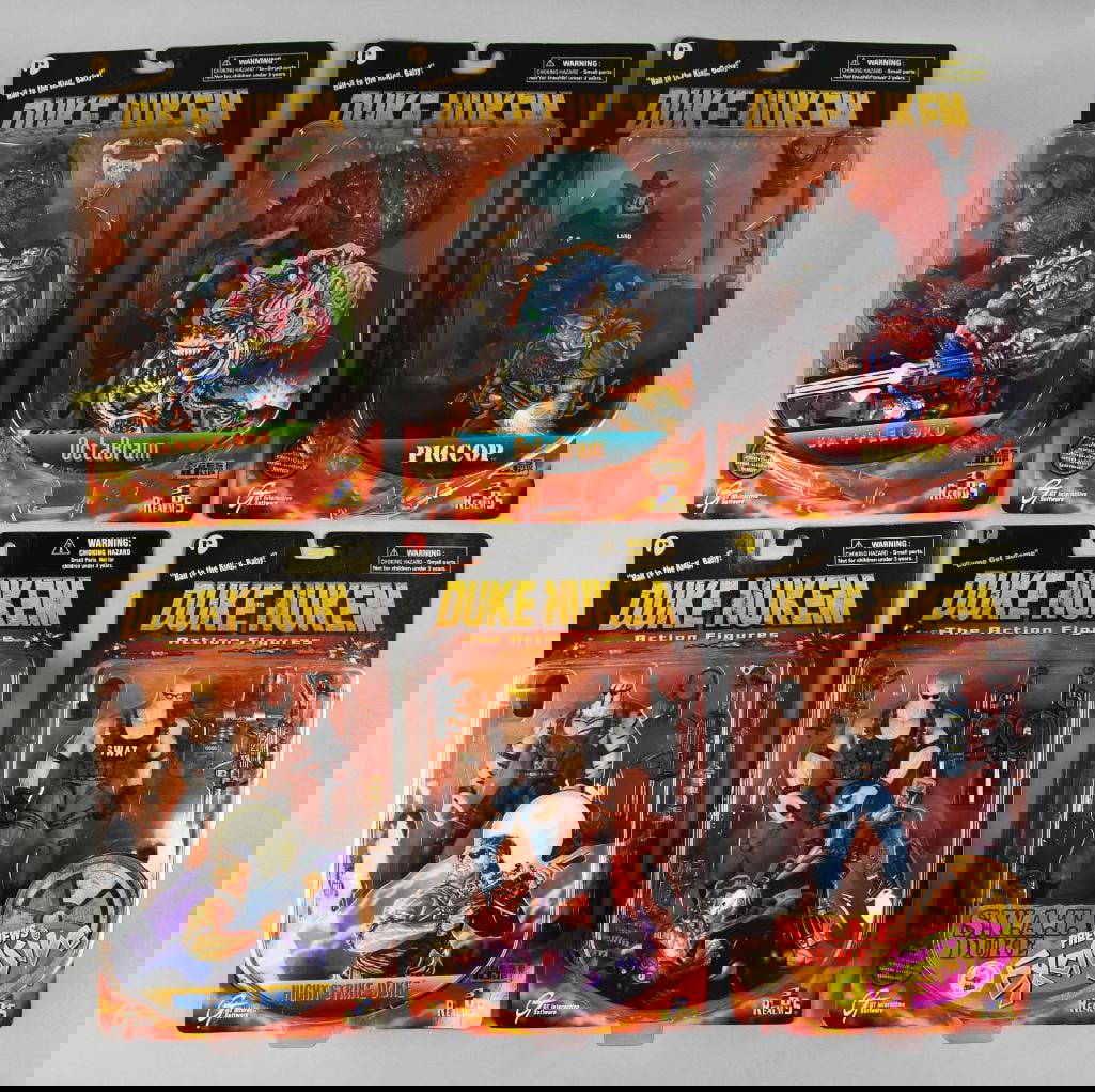 (6) Duke Nukem Action Figures, Carded, New Old Stock Auction