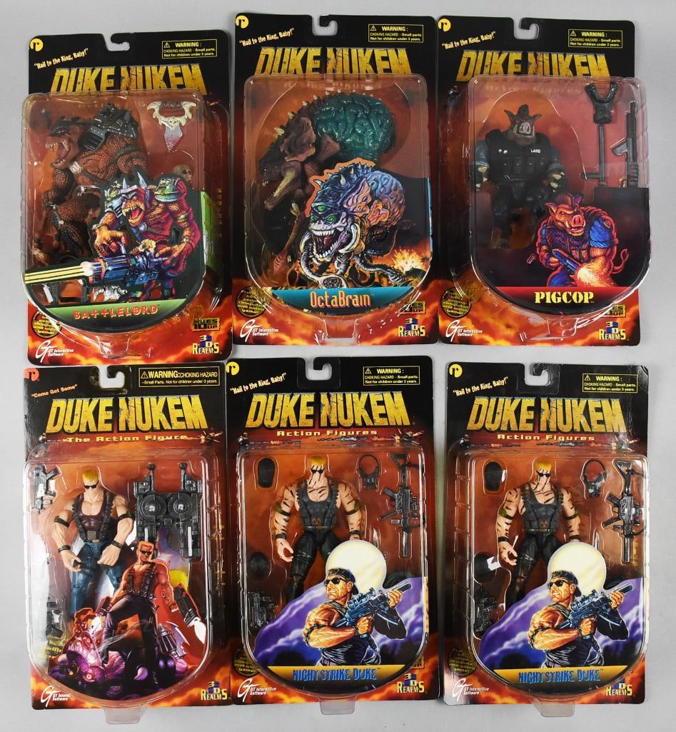 (6) 1997 3d Realms Duke Nukem Action Figures, Carded, Nos Auction