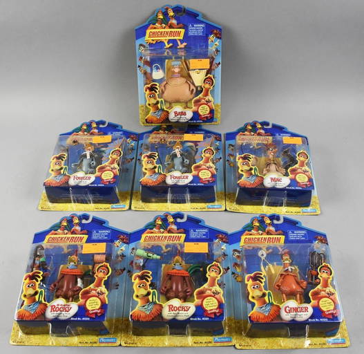(7) Playmates Chicken Run Action Figures Carded Nos
