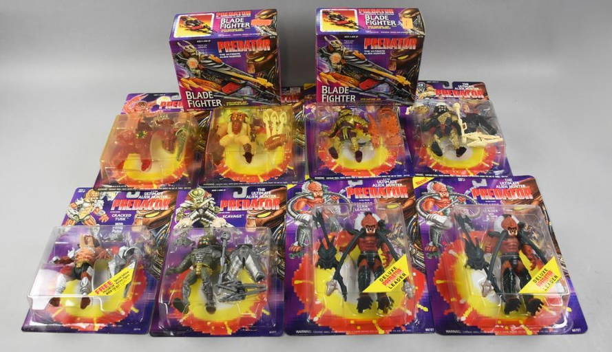 (10) 1994 Kenner Predator Action Figures, Carded/boxed, Nos