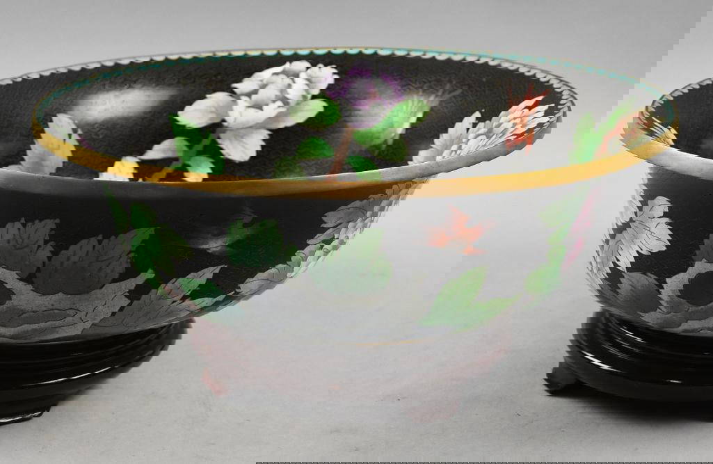 Vintage Chinese Cloisonne Flare Rim Bowl Auction