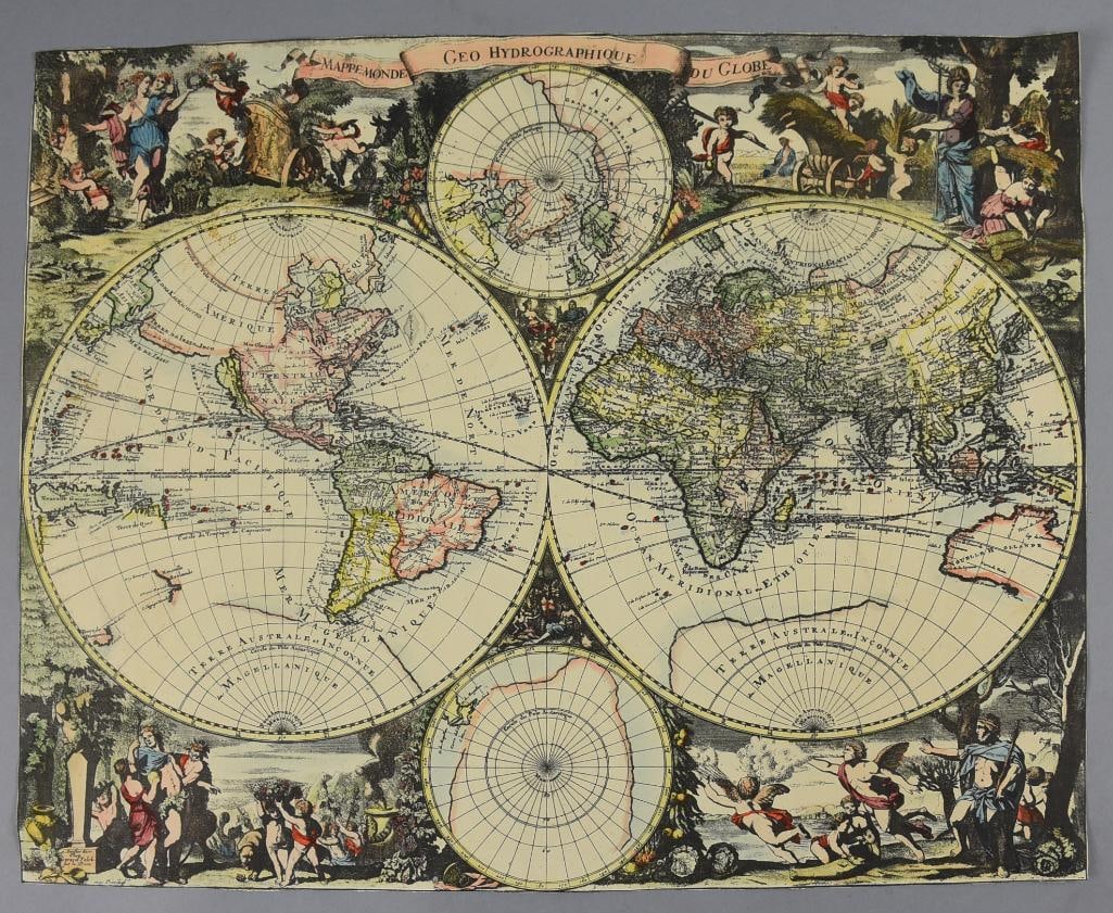 After Gerard Valck Mappe Monde Geo Hydrographique Auction