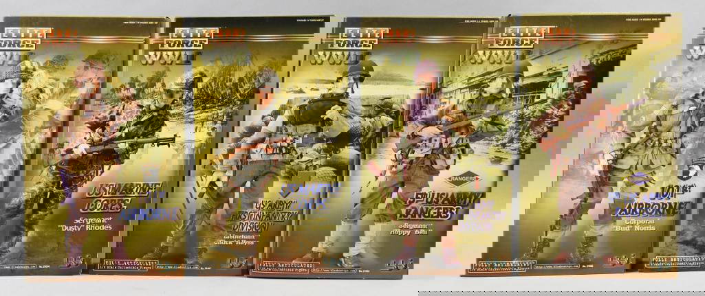 (4) Bbi Elite Force Wwii Military Action Figs Mint Nos