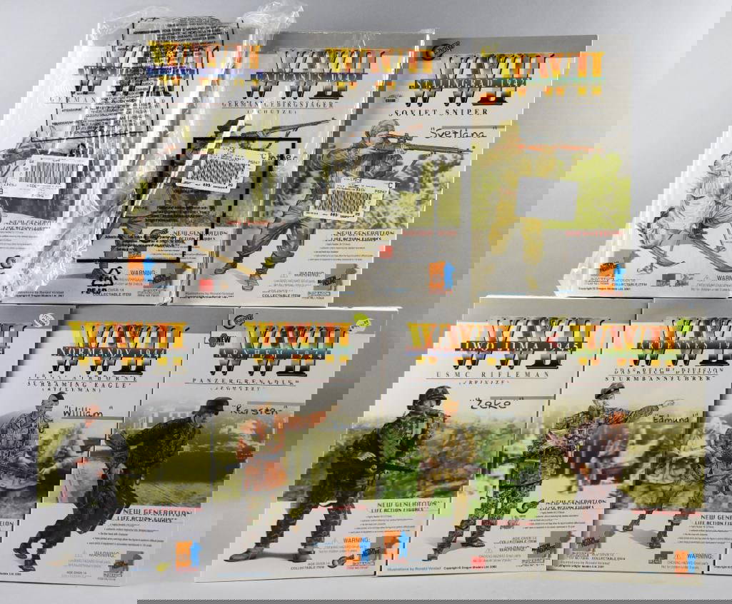 (7) Dragon Models Wwii Action Figures, Mint - Nos Auction