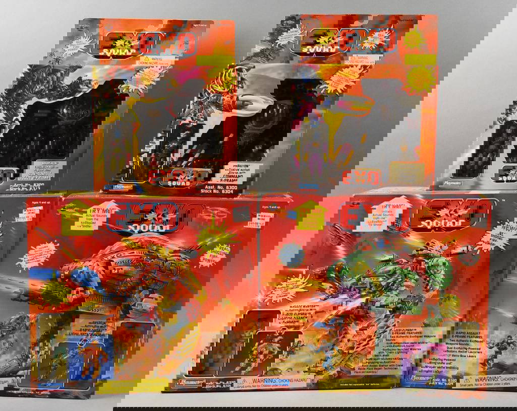 (4) 1993, 1995 Playmates Exo Squad Action Figures/play Sets-mib-nos Auction