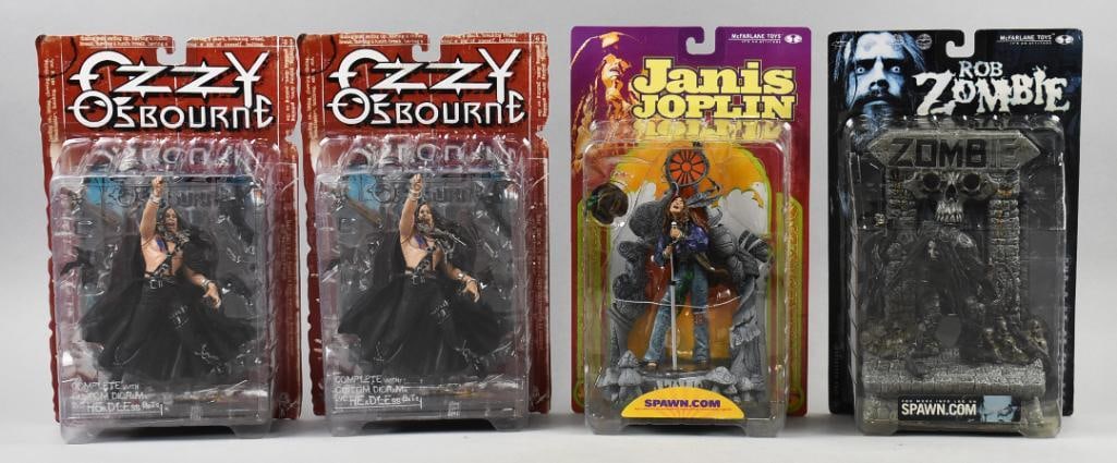 (4) 1999-2000 Mcfarlane Rock Star Action Figures, Moc-nos Auction