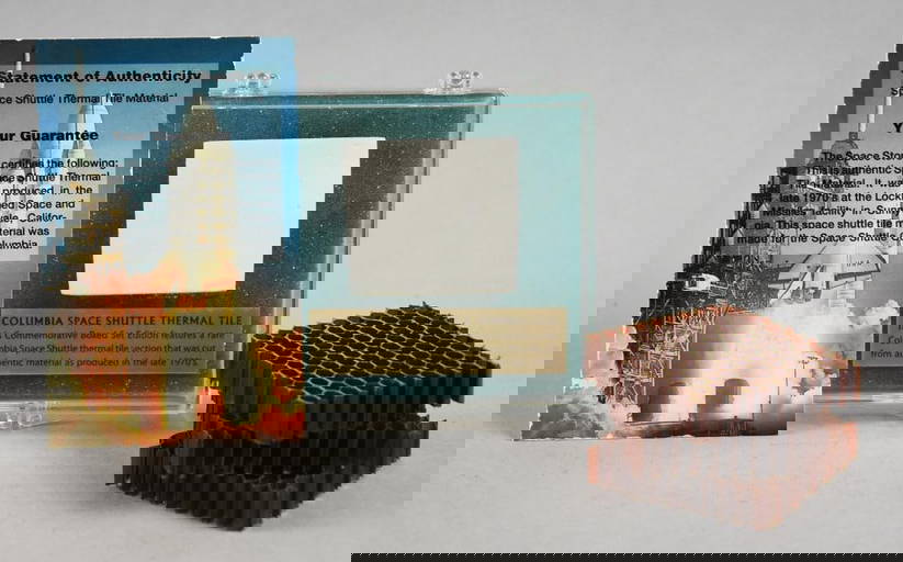 Authentic Space Shuttle Columbia Thermal Tile & Tile Material Coa Nasa