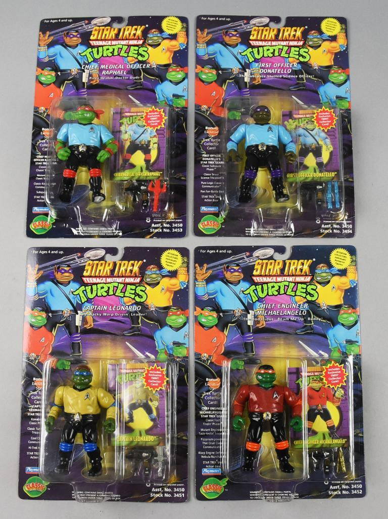 (4) 1994 Playmates Tmnt Star Trek Turtles-moc-nos Auction