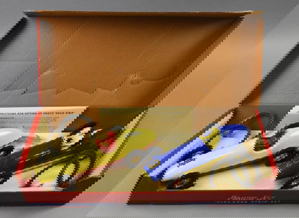 1958 Pagco Jet Drag Strip Racing Cars-original Box-mint Auction