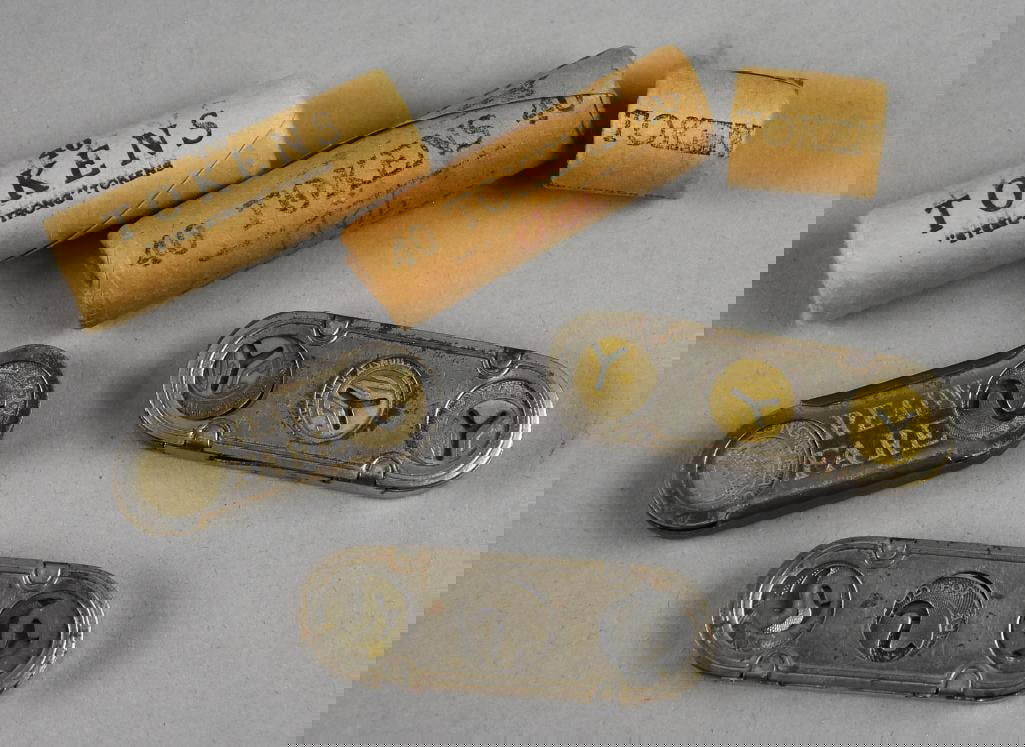 Vintage Keystone/kress Coin Holders & Bus Token Rolls Auction