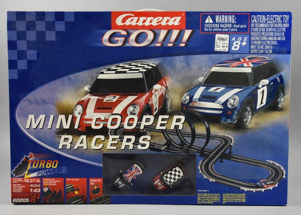 Carrera Go!!! Slot Car Mini Cooper Racers Play Set - Mib - Nos Auction