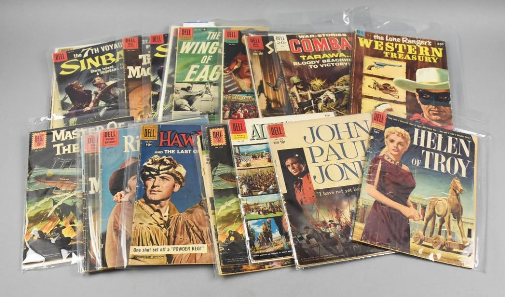 (22) 1950s-60s Golden & Silver Age Dell Adventure Type Comics Auction